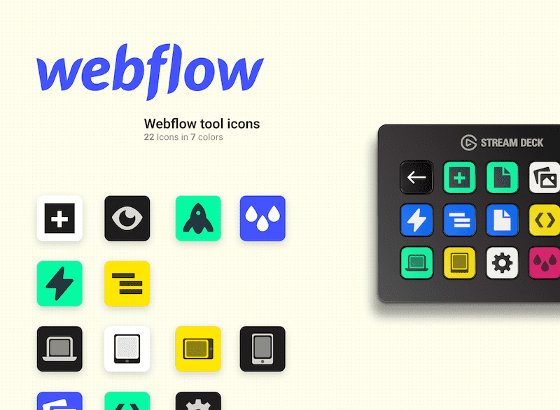 Webflow Stream Deck Profile for MAC (21 Actions)